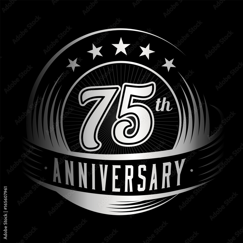 75 years anniversary design template. Vector and illustration. 75th ...