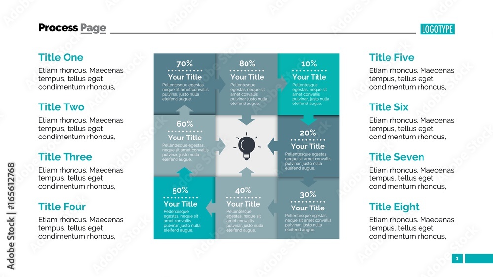 Matrix Three by Three Slide Template Stock Vector | Adobe Stock