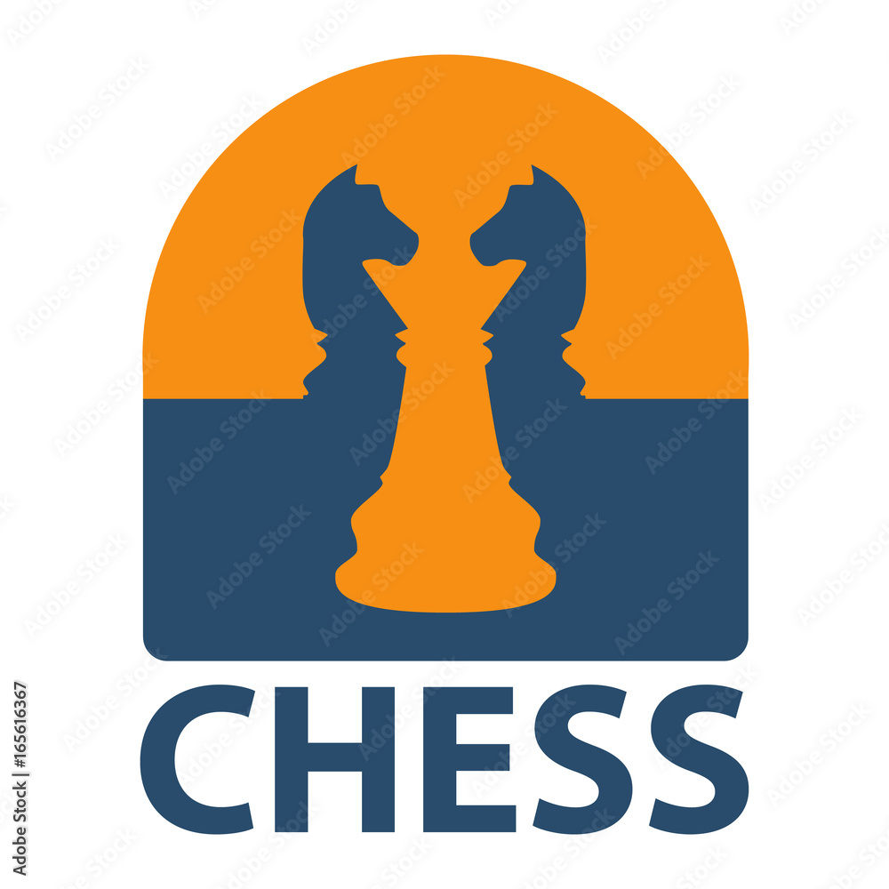 Icon of chess in strategy in flat style. Concept of design of an emblem ...