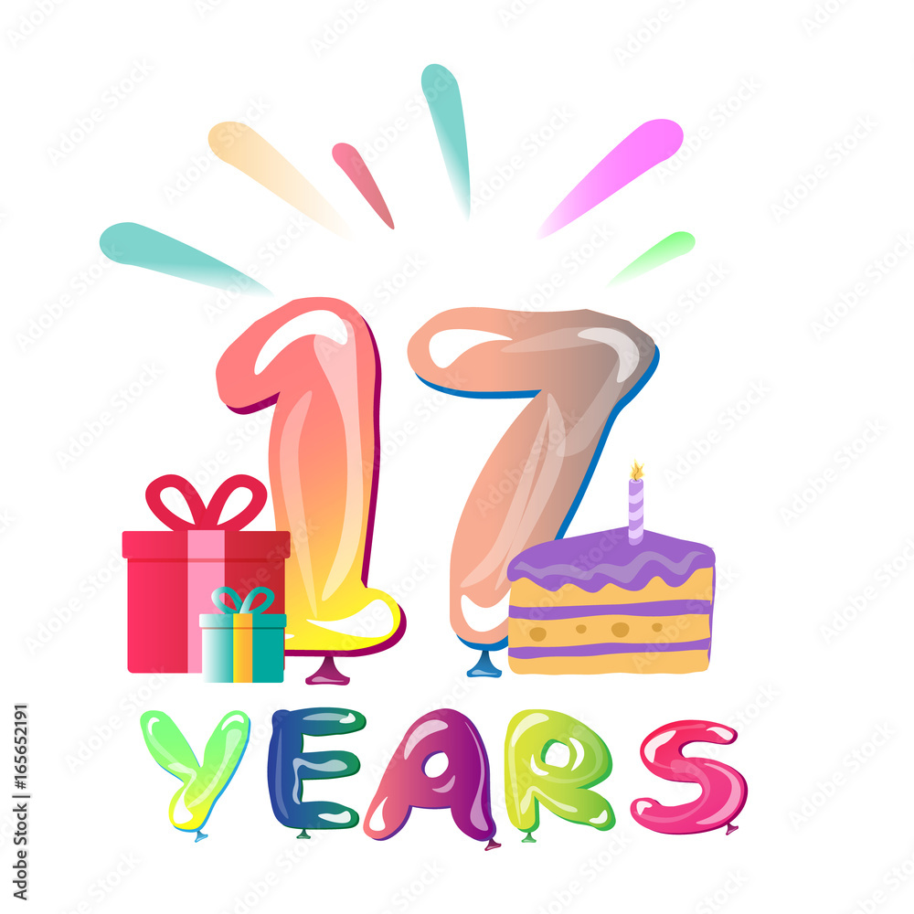 Happy anniversary 17 years Stock Vector | Adobe Stock