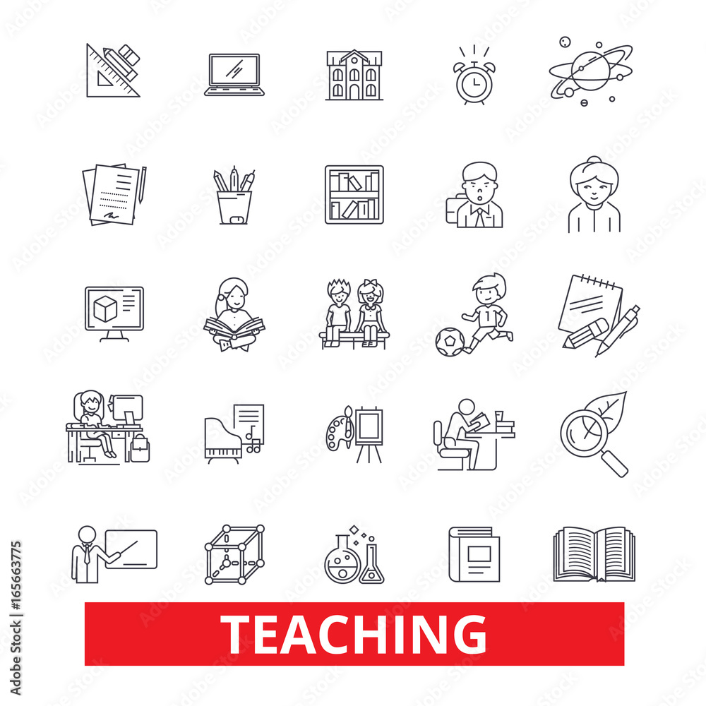 Teaching, education, training, instruction, mentorship, school line ...