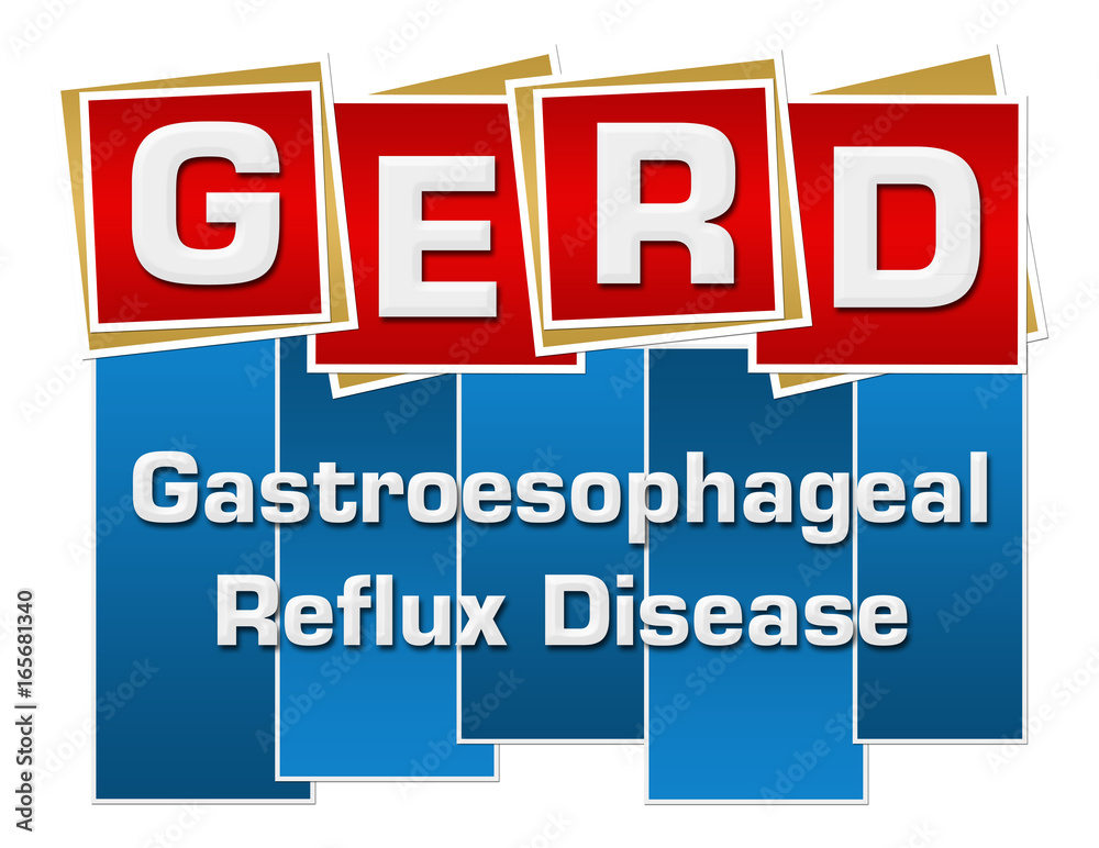 GERD - Gastroesophageal Reflux Disease Red Blue Squares Stripes Stock ...