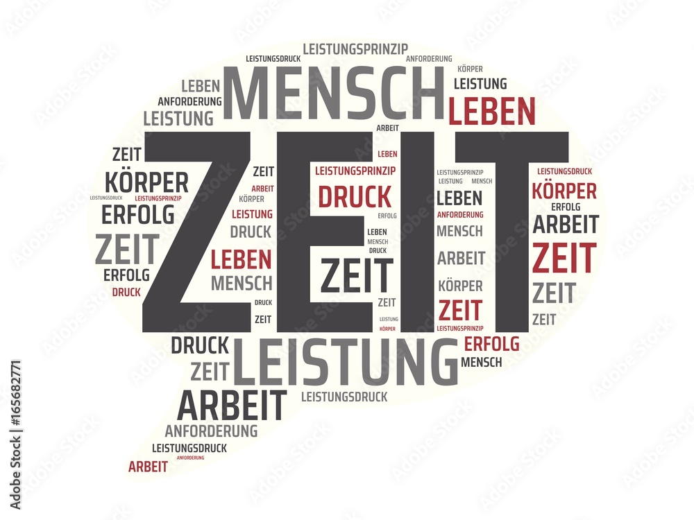 ZEIT - Bilder mit Wörtern aus dem Bereich Leistungsgesellschaft, Wort ...