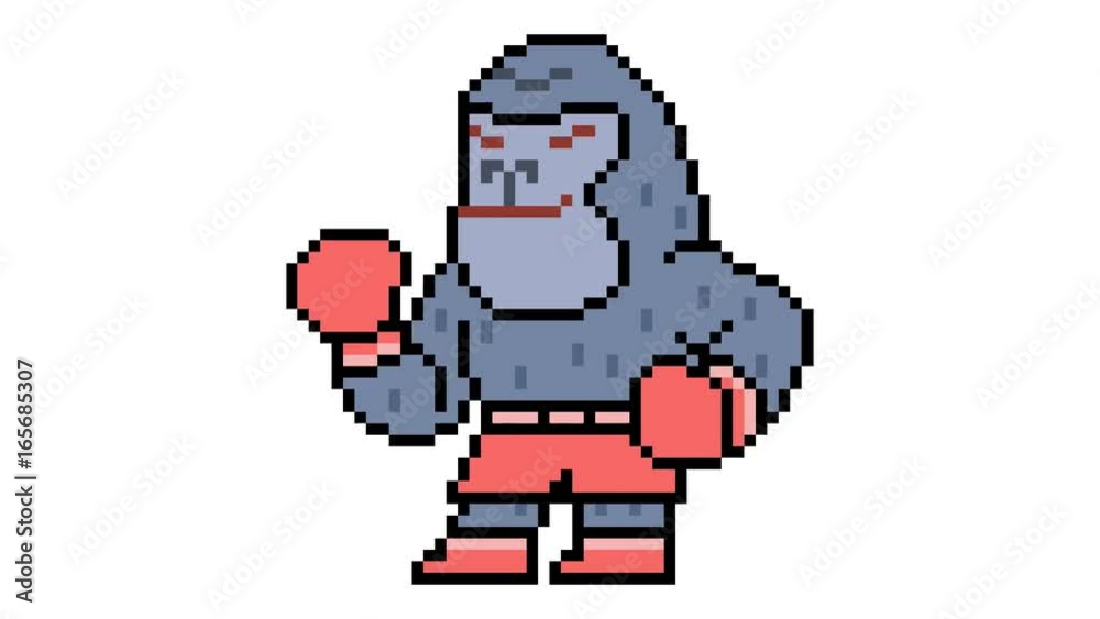 pixel art gorilla animation Stock Video | Adobe Stock