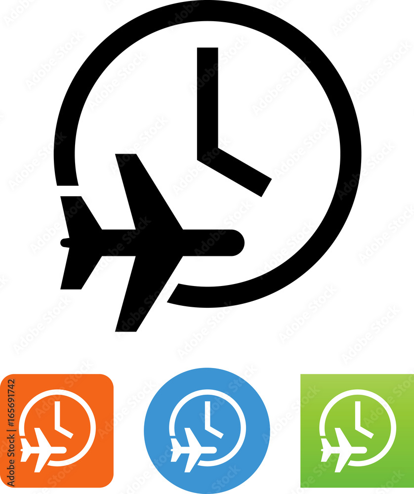 Flying Time Icon Stock Vector | Adobe Stock