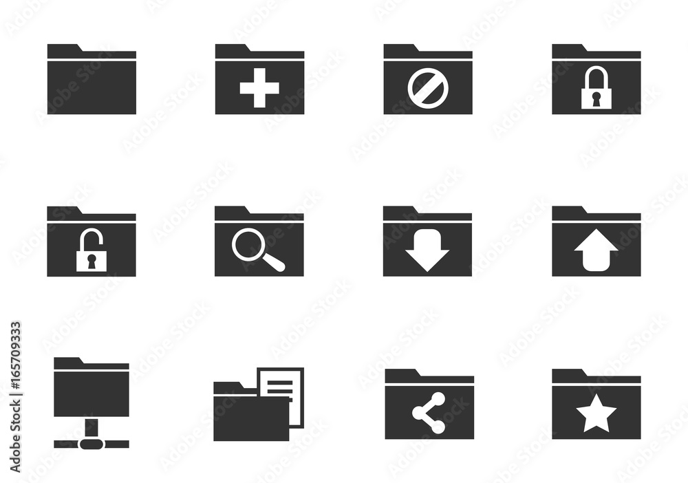 folder icon set Stock Vector | Adobe Stock