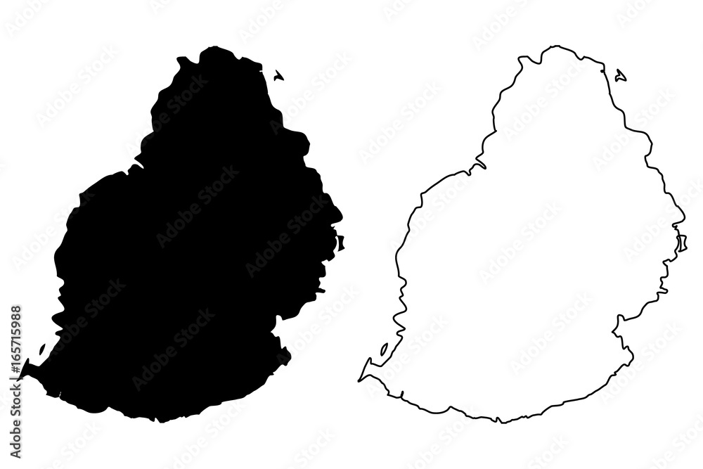 Mauritius Island map vector illustration, scribble sketch Mauritius ...