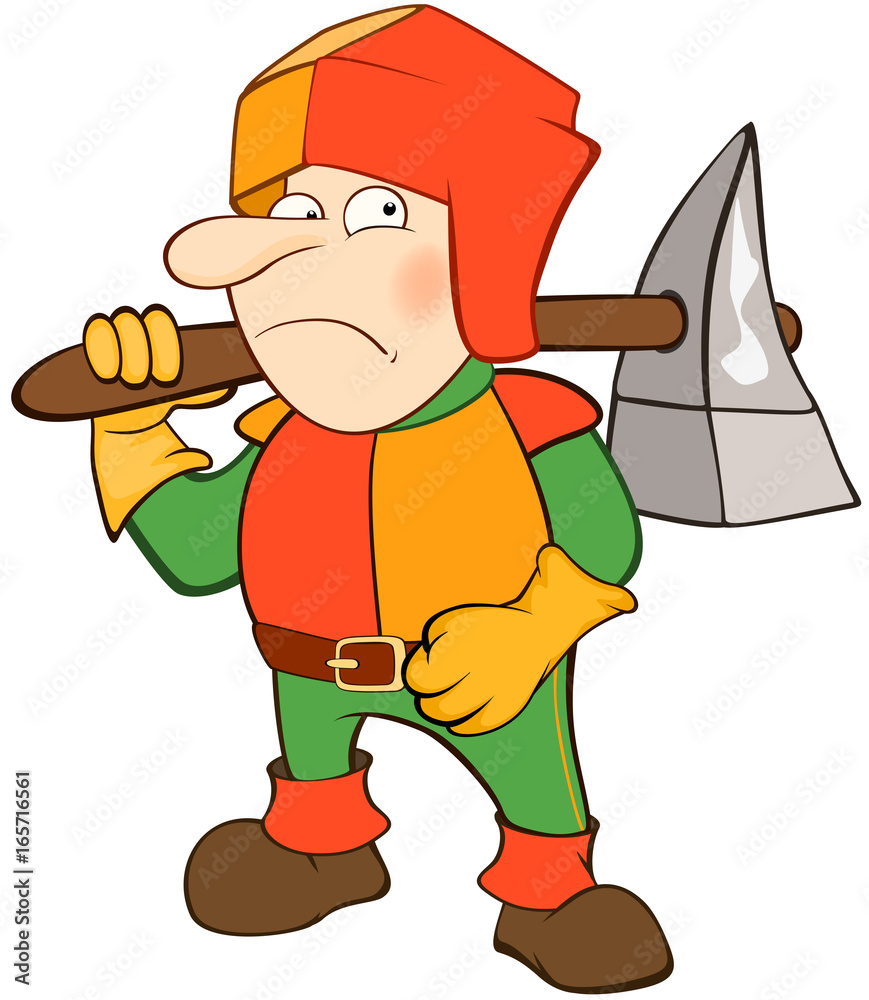 Illustration of a Cute Knight . Cartoon Character Stock Vector | Adobe ...