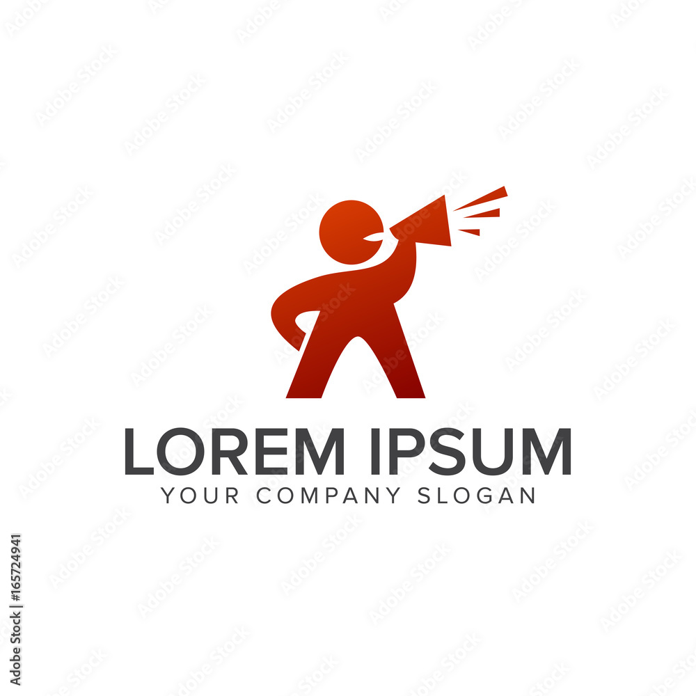 people with speaker logo design concept template Stock Vector | Adobe Stock