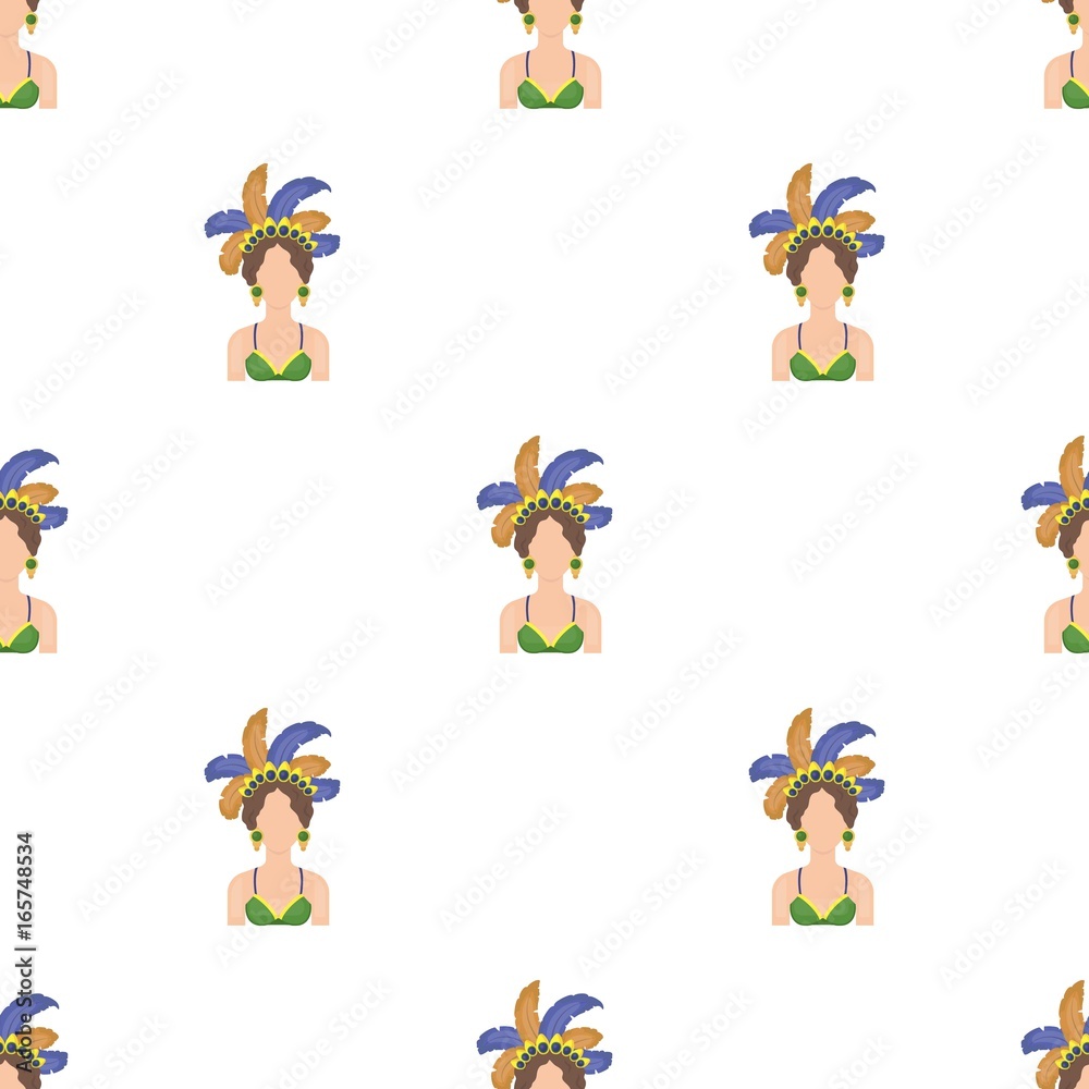 Samba dancer icon in cartoon style isolated on white background. Brazil ...