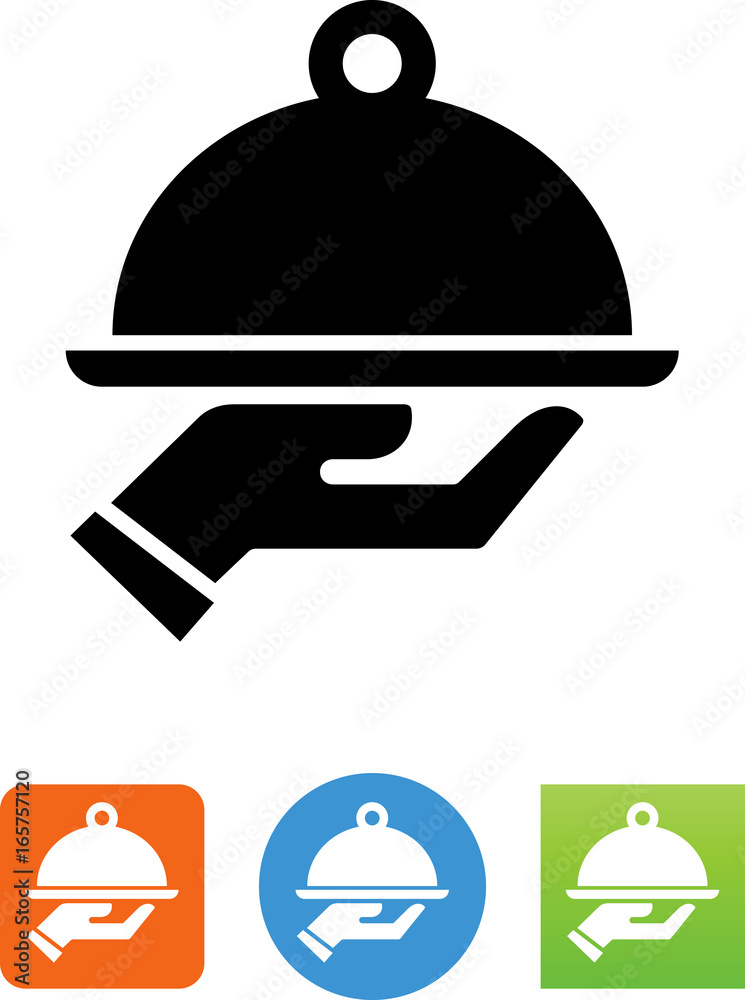 Hand Holding Serving Tray Icon - Illustration Stock Vector | Adobe Stock