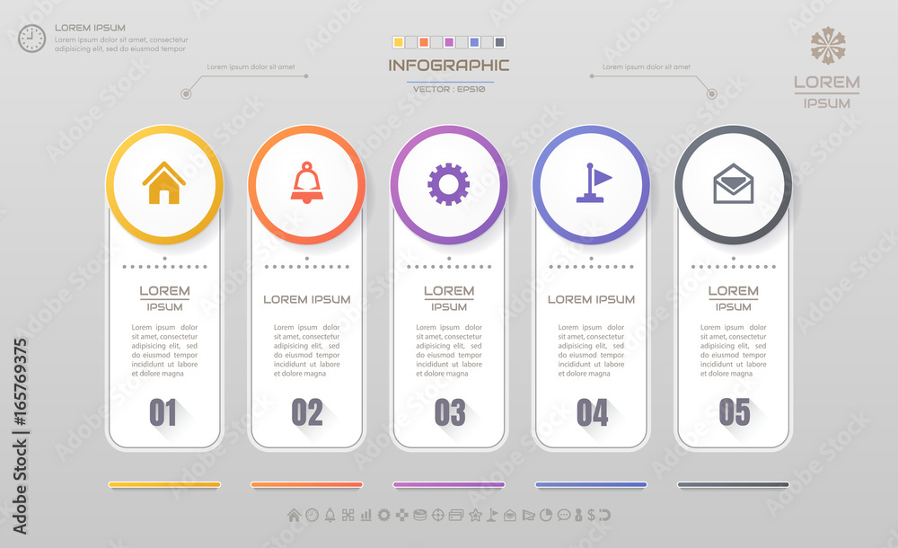 Infographics design template with icons, process diagram, vector eps10 ...