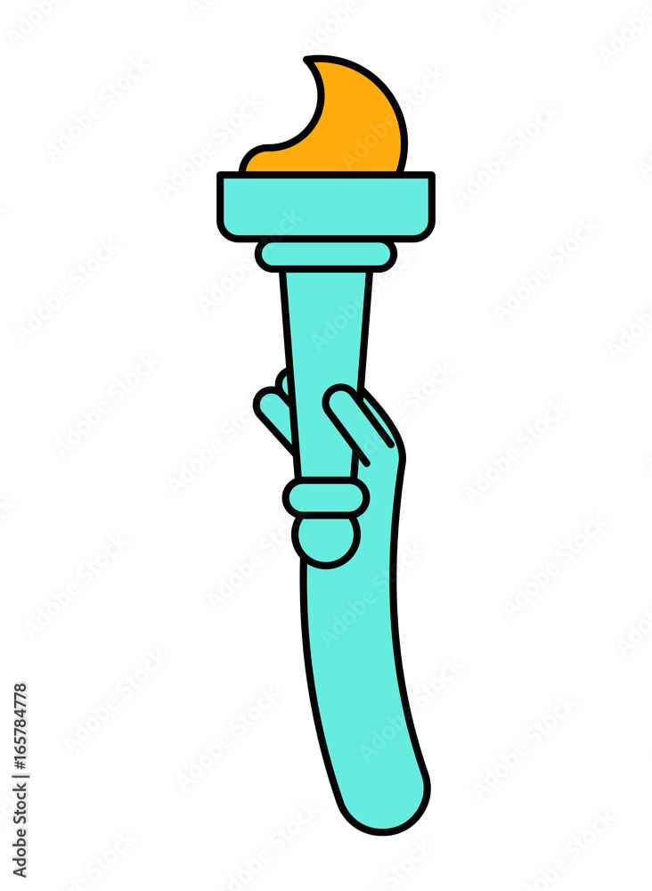 Fire Statue of Liberty isolated. torch Landmark America. USA Sculpture ...