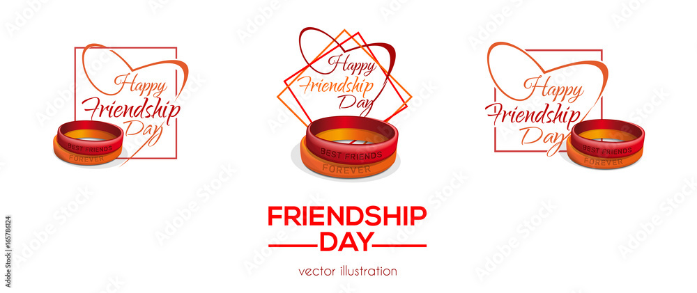 Colorful banners set for Friendship Day. Friendship bands and ...