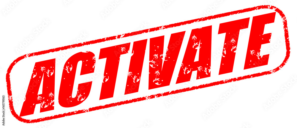 activate red stamp on white background. Stock Illustration | Adobe Stock