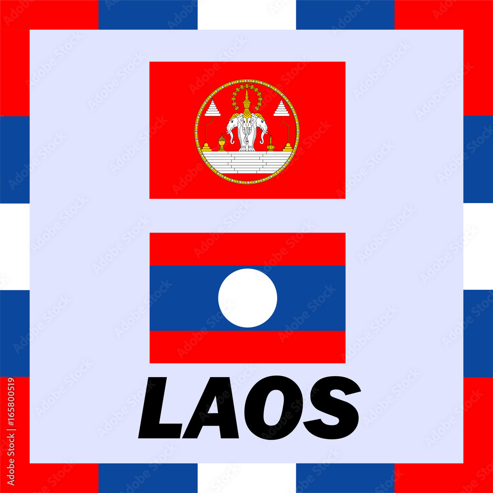 Official ensigns, flag and coat of arm of Laos Stock Vector | Adobe Stock