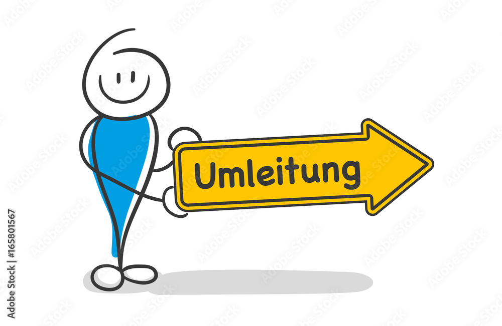 Stick Figure Series Blue / Umleitung Stock-Vektorgrafik | Adobe Stock