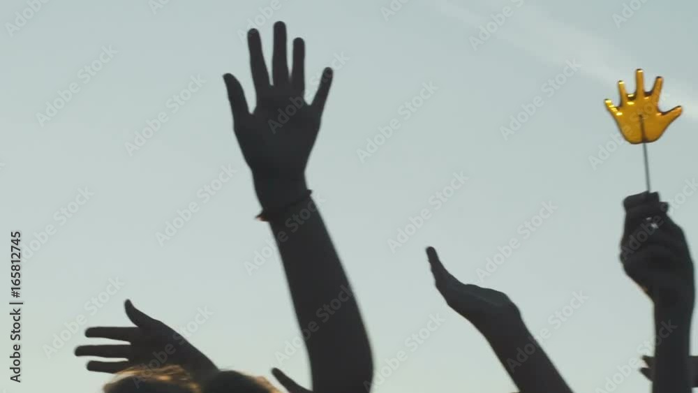 Happy Children With Their Hands Up Stock Video | Adobe Stock