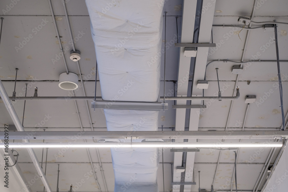 Ventilation system and pipe systems installed on industrial building ...