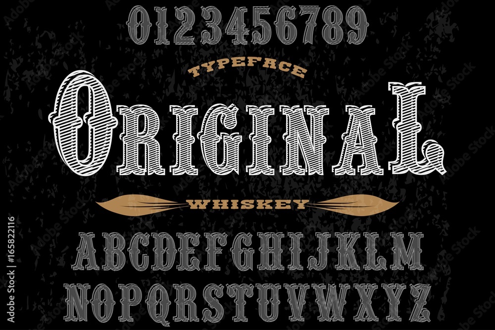 Font.Alphabet.Script.Typeface.Label.Bourbon typeface.For labels and ...