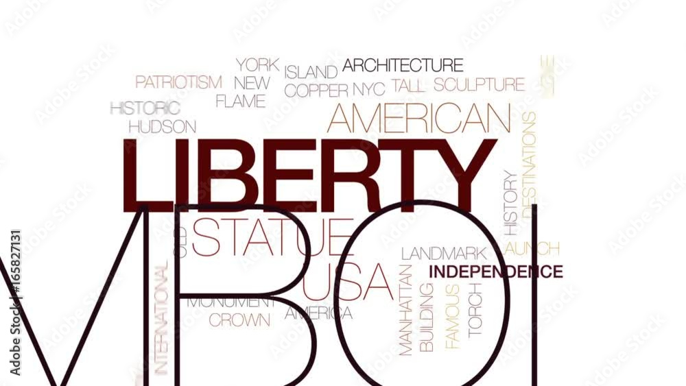 Vidéo Stock Liberty animated word cloud, text design animation. Kinetic ...