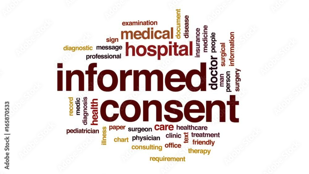 Informed consent animated word cloud, text design animation. Stock ...