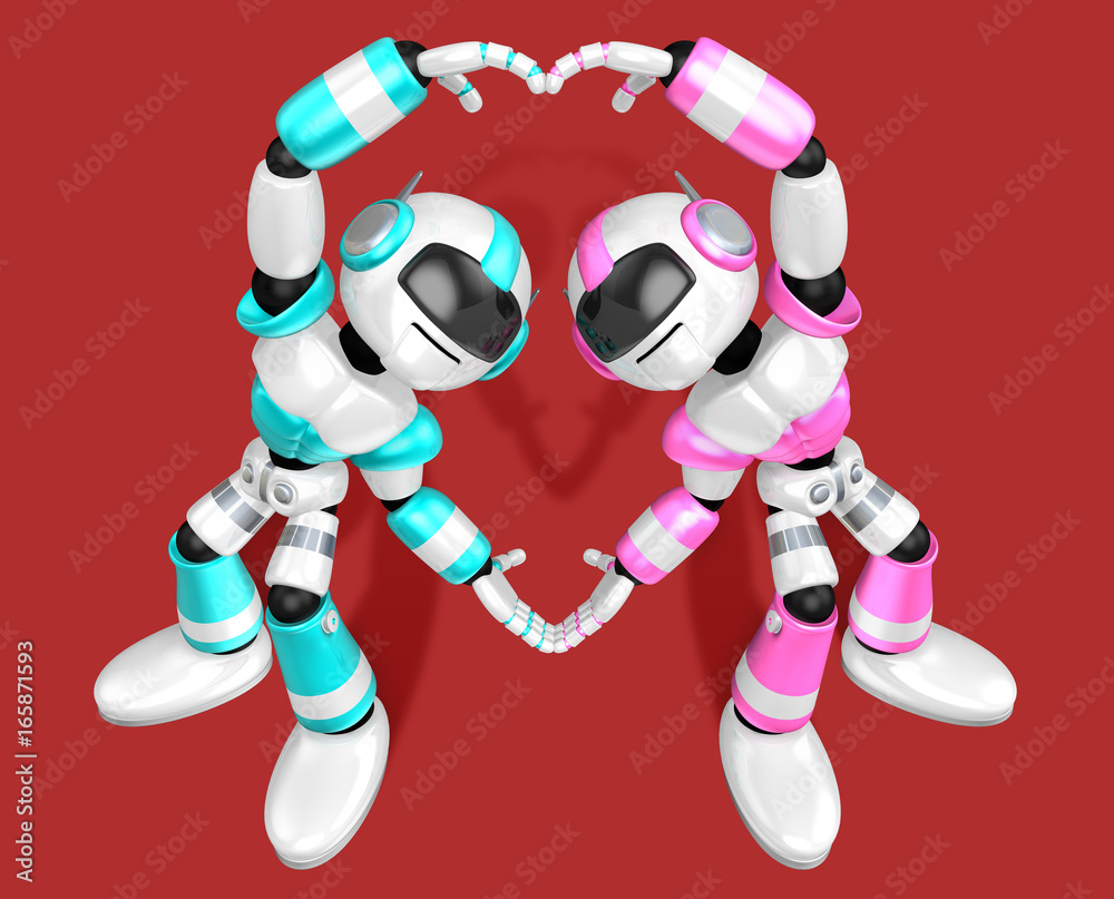 The heart in the form of body language. Create 3D Humanoid Robot Series ...