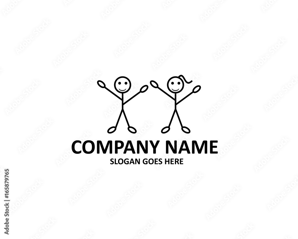 stick people logo Stock Vector | Adobe Stock