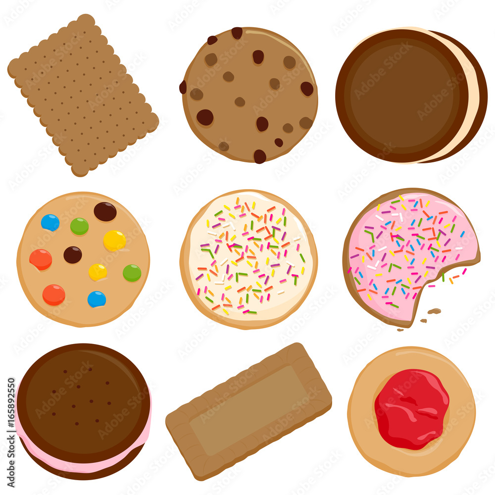 Cookies and biscuits. Vector illustration collection Stock Vector ...