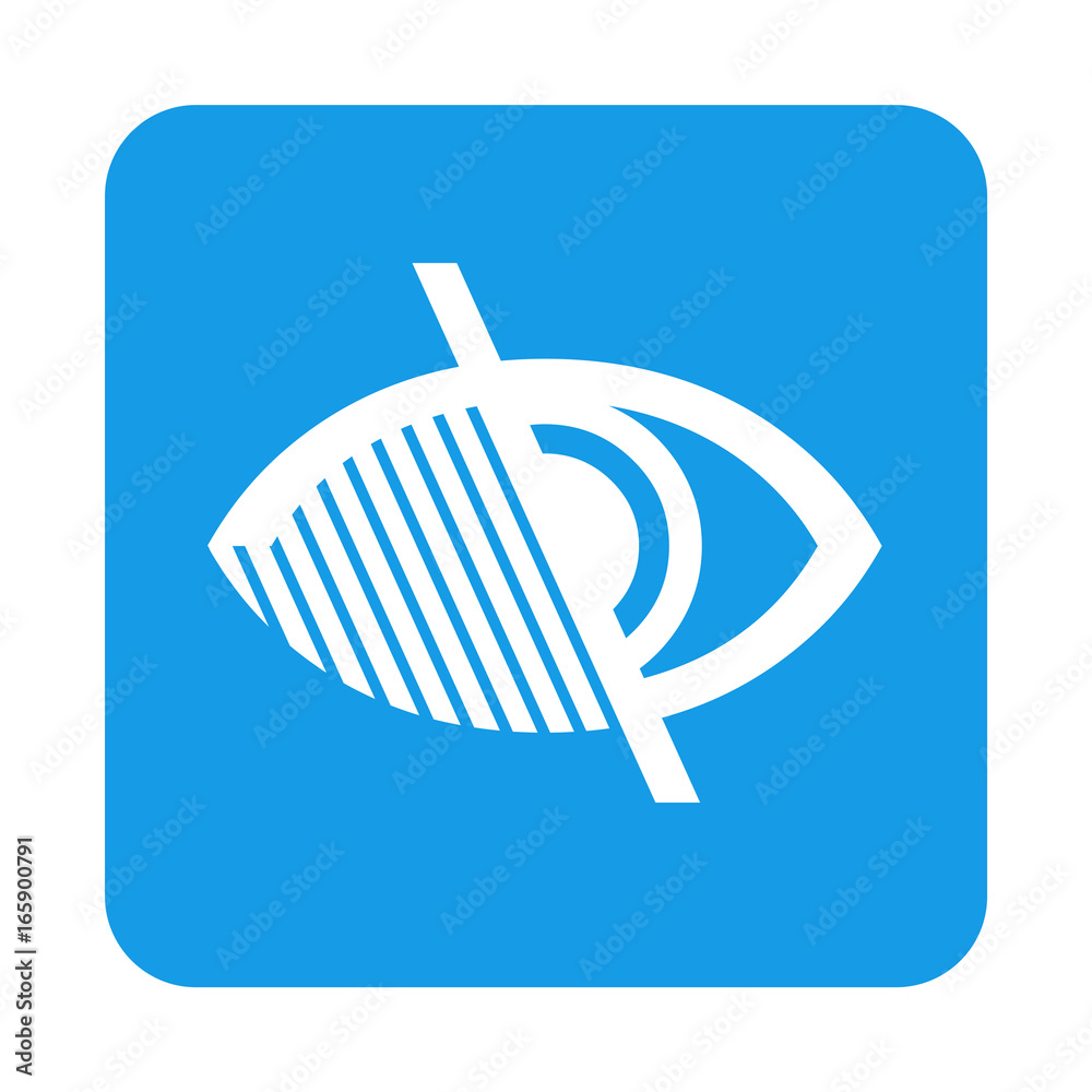 Icono plano ceguera en cuadrado azul Stock Illustration | Adobe Stock