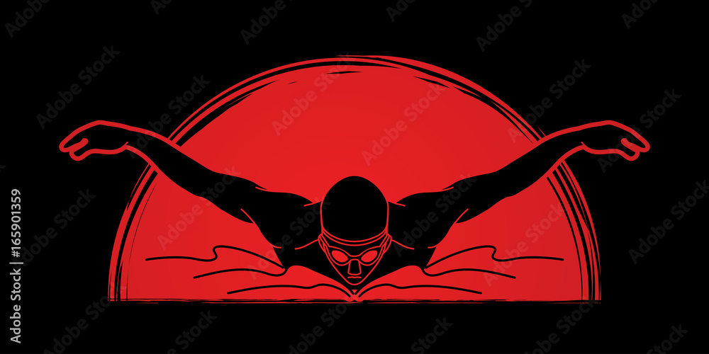 Butterfly Swimmer Graphic