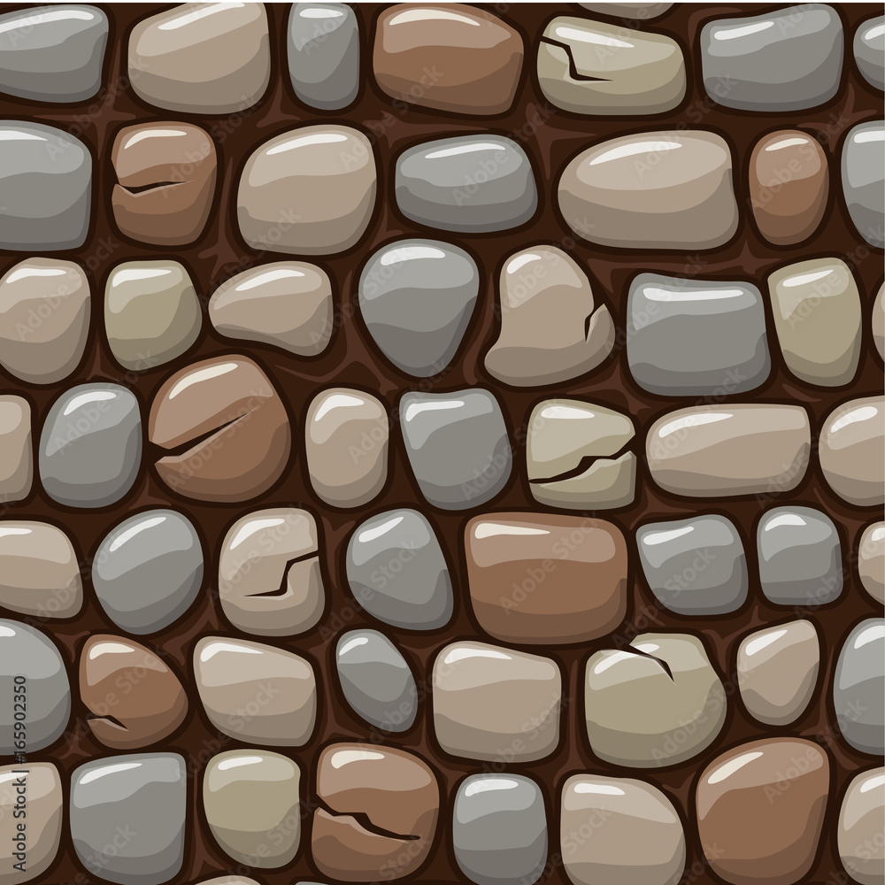 Colored old stone texture, vector cartoon seamless background Stock ...