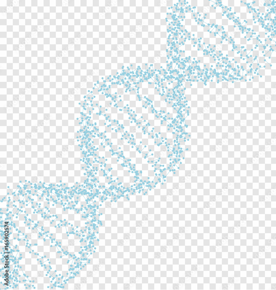 Blue DNA with polygon line on transparent abstract background Stock ...