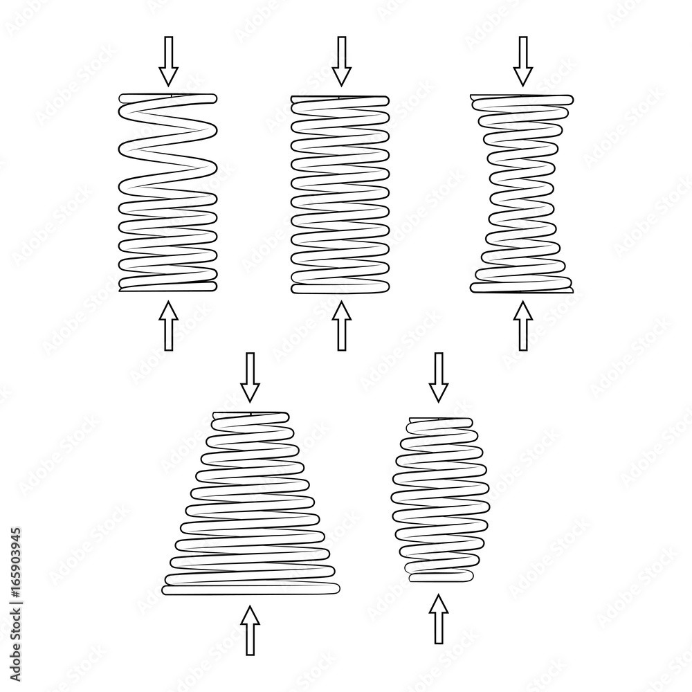 Compression Springs Set Stock Vector | Adobe Stock
