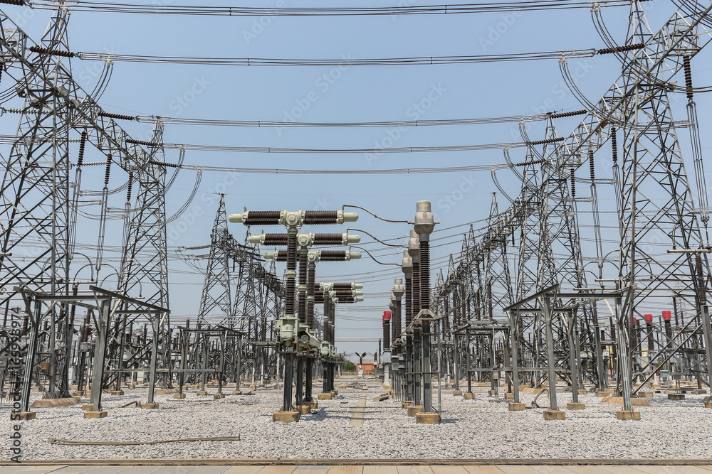 High voltage Circuit breaker and Current transformer in switchyard of ...