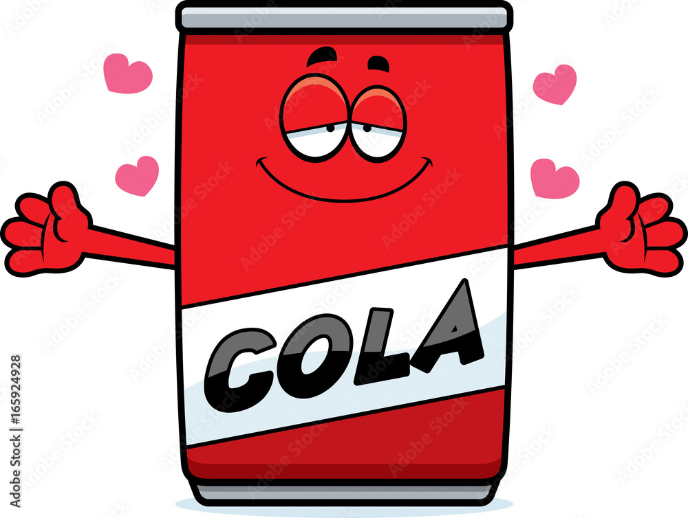 Cartoon Cola Can Hug Stock Vector | Adobe Stock