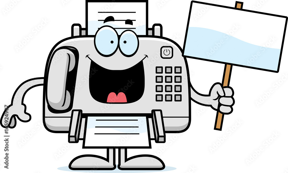 Cartoon Fax Machine Sign Stock Vector | Adobe Stock