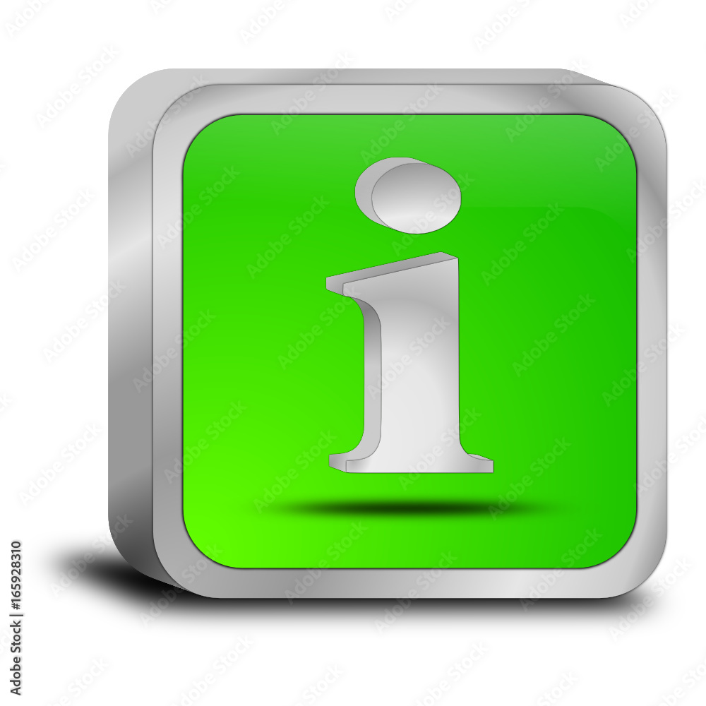 Information Button - 3D illustration Stock Vector | Adobe Stock