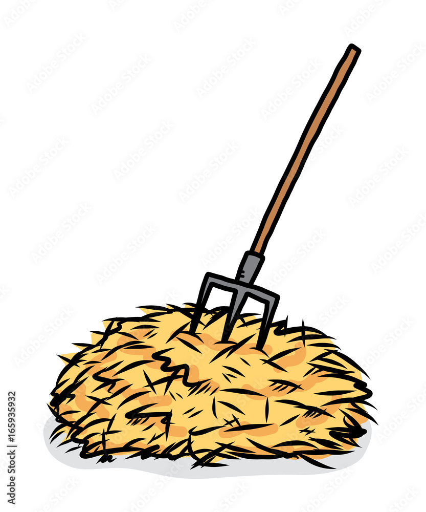 gardening harrow and hay / cartoon vector and illustration, hand drawn ...