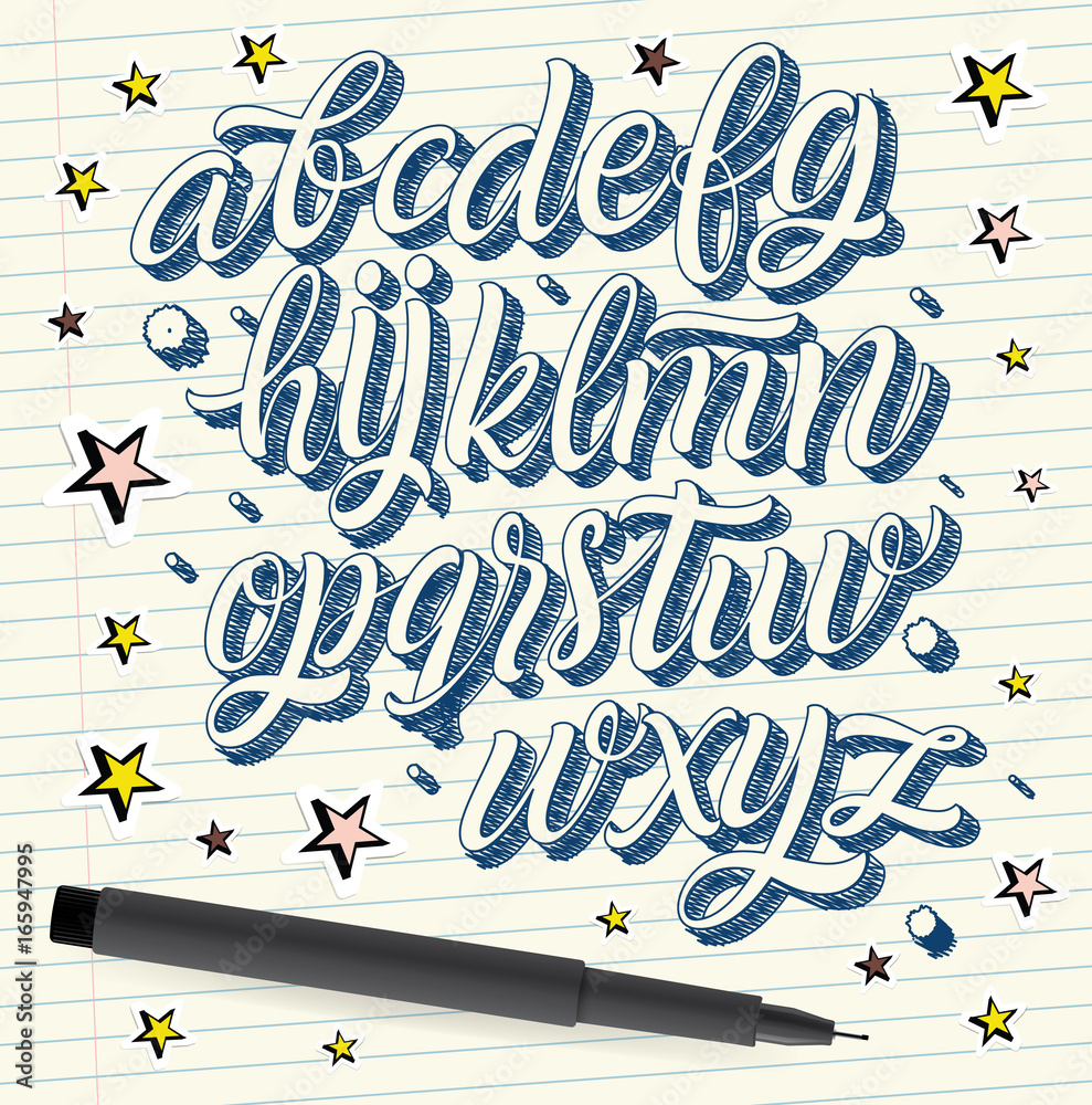 Vector Alphabet. Exclusive Custom Letters. Lettering and Custom ...