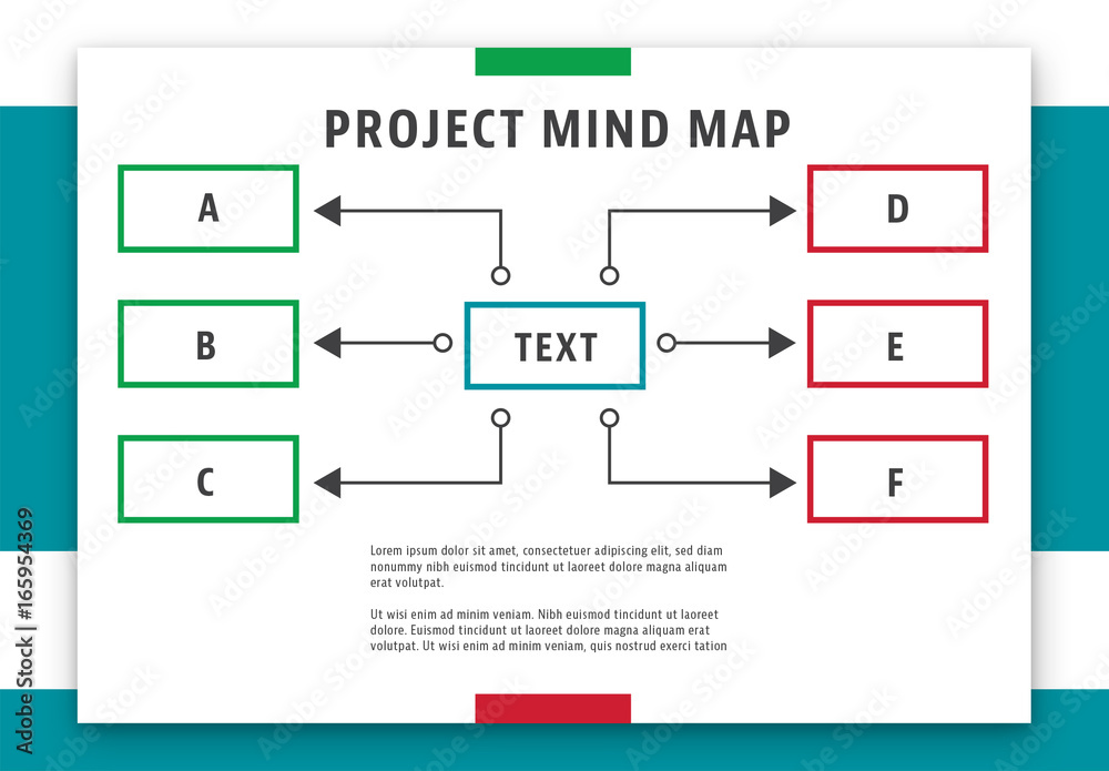 Red and Green Mind Map Layout 1 Stock Template | Adobe Stock