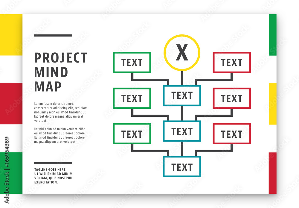Red and Green Mind Map Layout with Yellow Accents 1 Stock Template ...