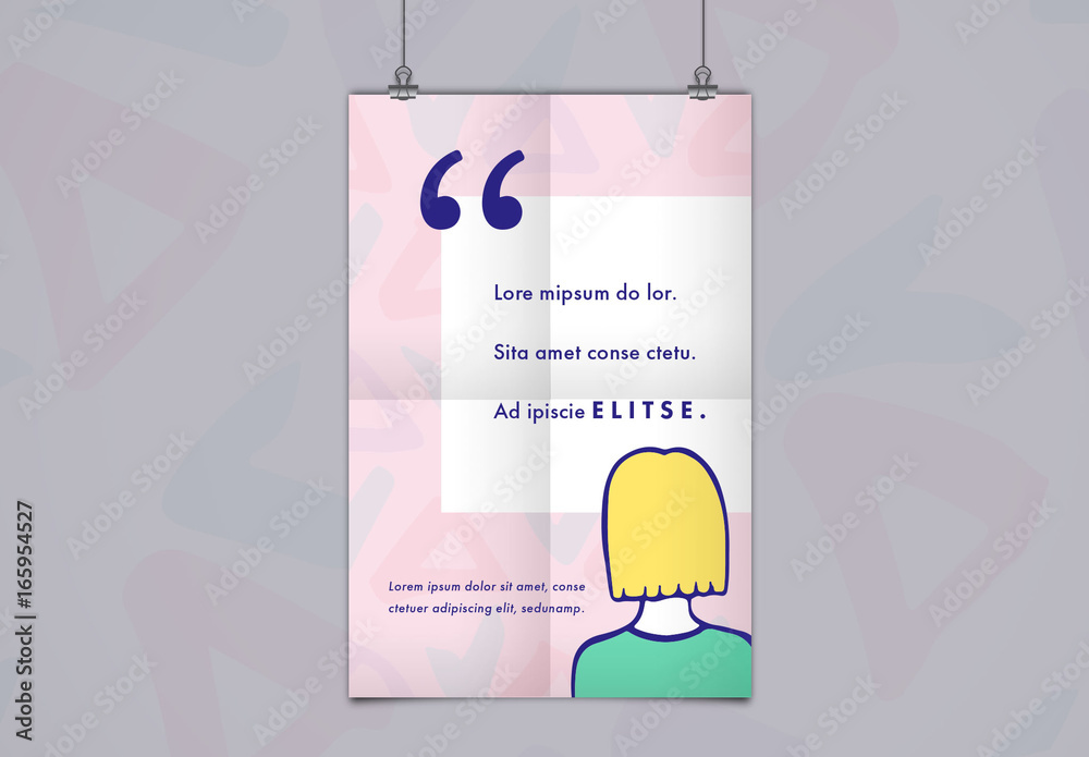 Illustrated Quotation Poster Layout 1 Stock Template | Adobe Stock