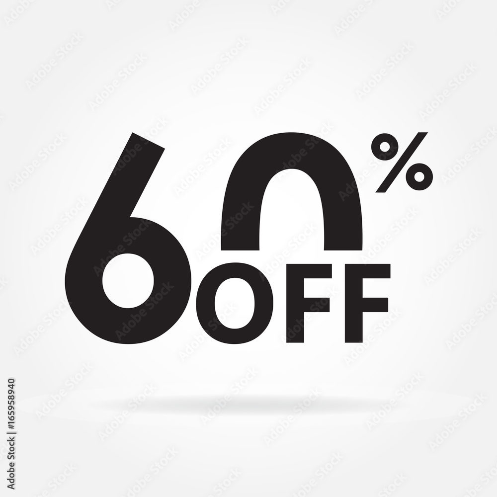 60% off. Sale and discount price sign or icon. Sales design template ...