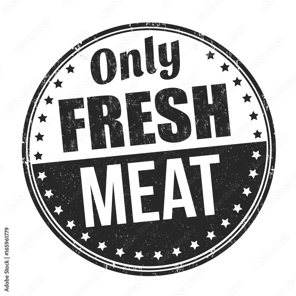 Only fresh meat sign or stamp Stock Vector | Adobe Stock