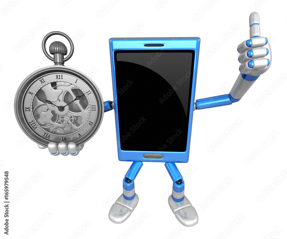3D Smart Phone Mascot the Right hand best gesture and Left hand is ...