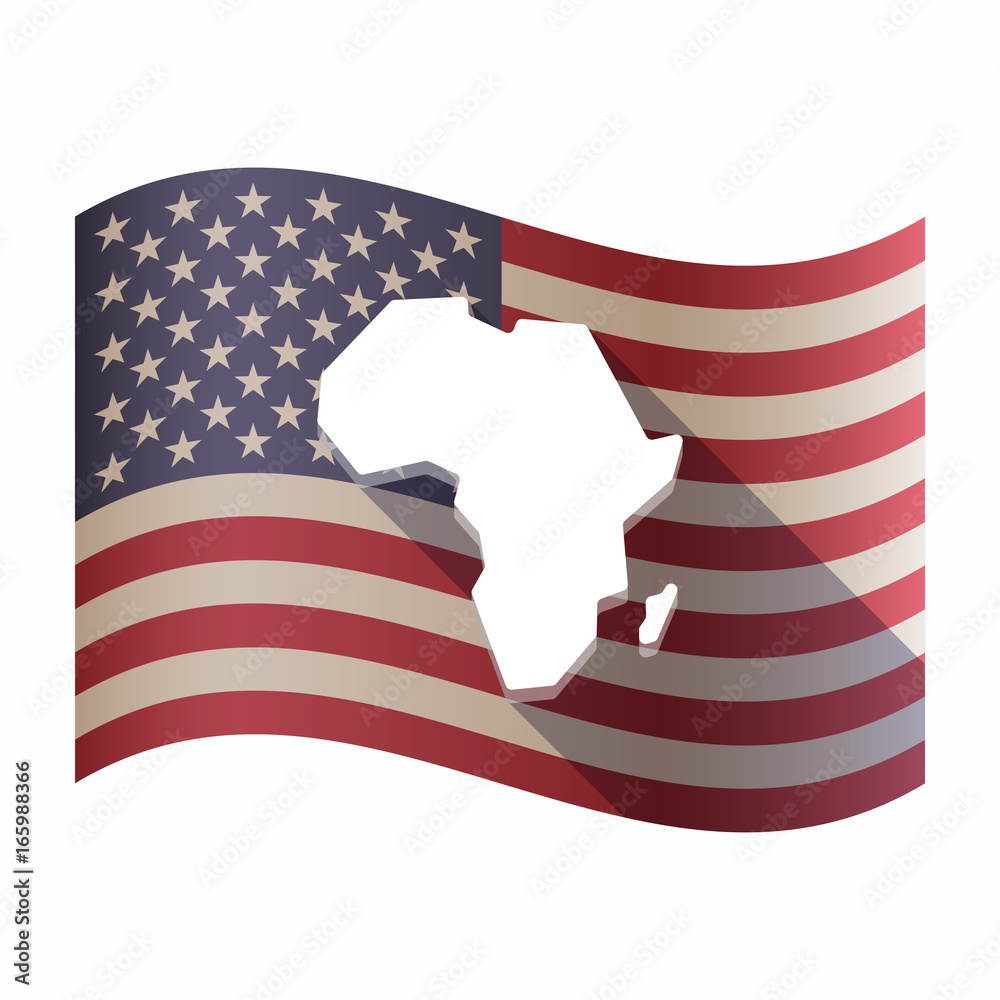 Isolated USA flag with a map of the african continent Stock Vector ...