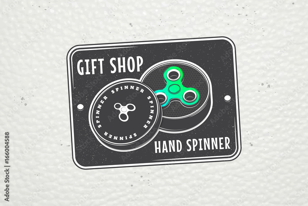 Hand Fidget Spinner Stress Relief Toys. Detailed object. Typographic ...
