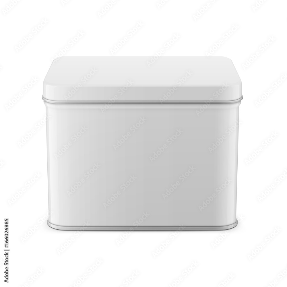 Rectangular glossy tin can template. Stock Vector | Adobe Stock