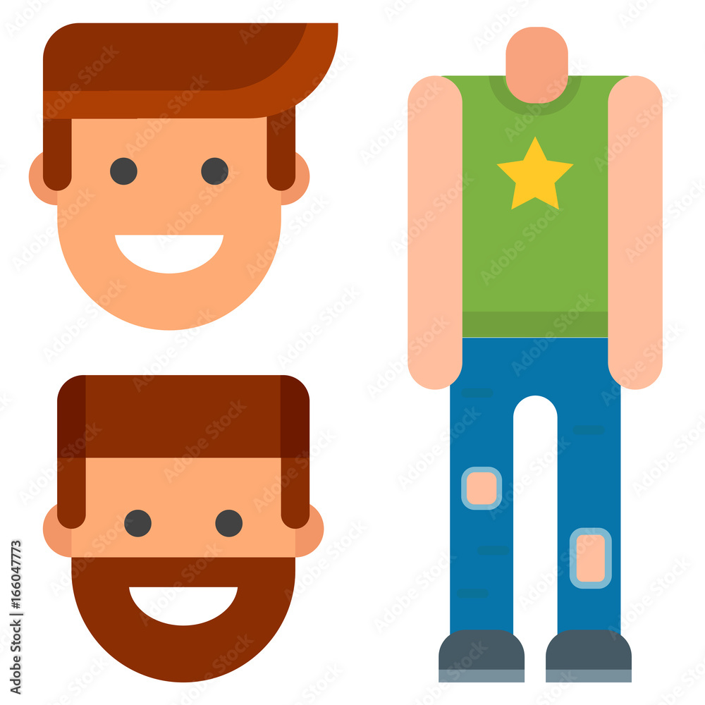 Man constructor body avatar creator vector cartoon character creation ...